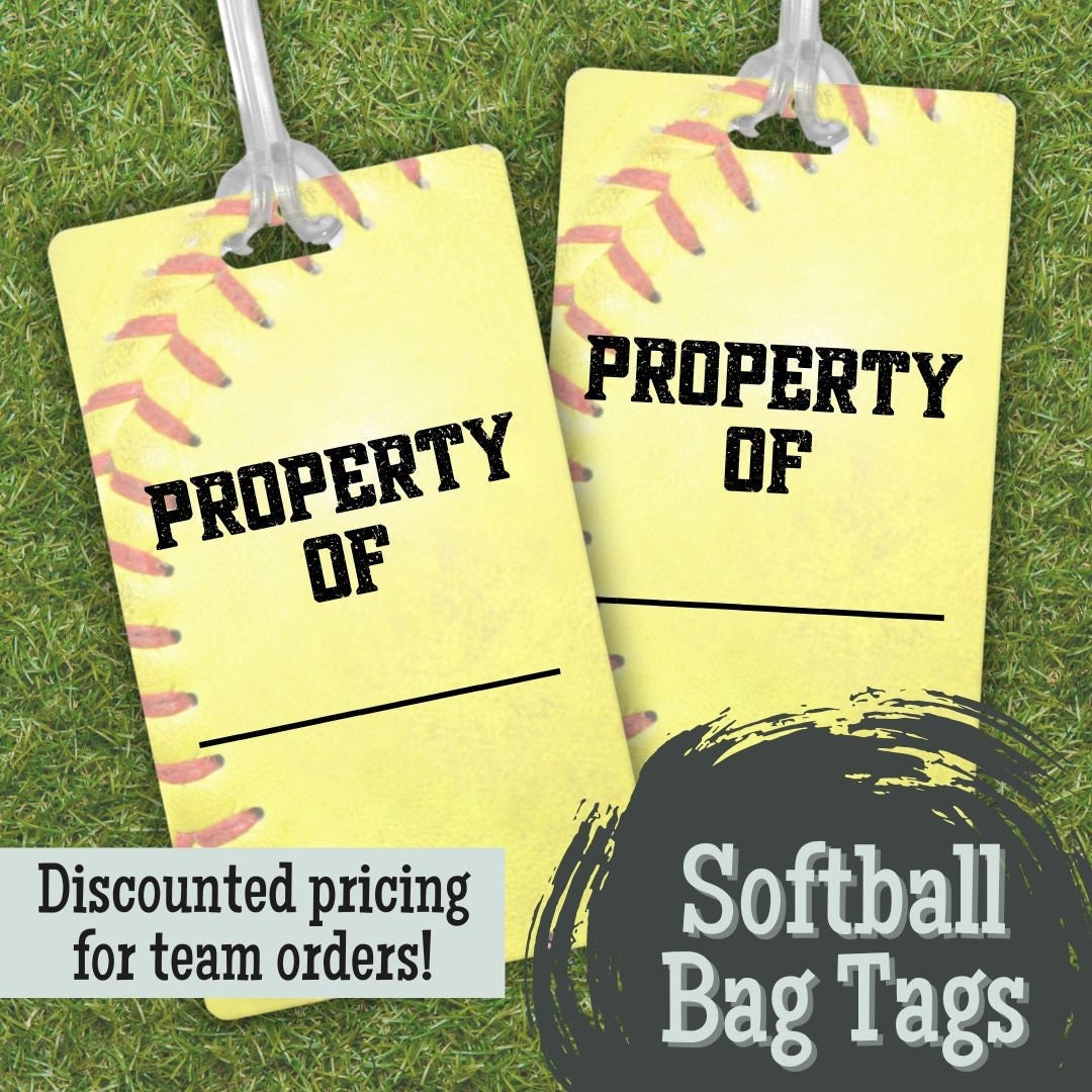 Softball Bag Tag for Team Bag Labels for Equipment Team Gifts Property ...