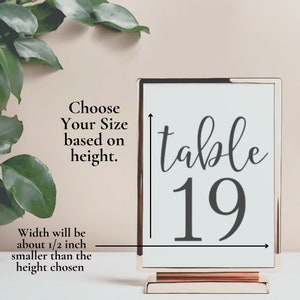 Custom Table Number Decal Set for Formal Dinner Banquet Gala Large ...