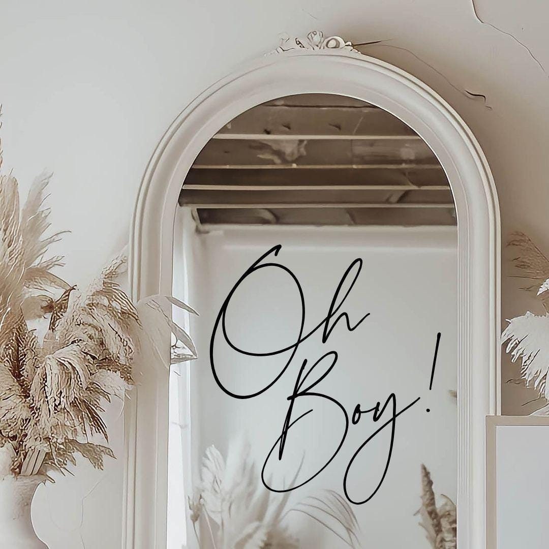 Oh Boy Vinyl Decal Baby Shower Decal for Baby Boy Photo Backdrop Custom ...