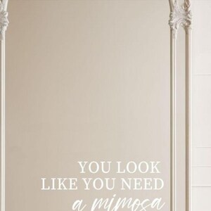 Funny Mimosa Sign Decal for Bridal Shower Mirror Sign Bachelorette ...