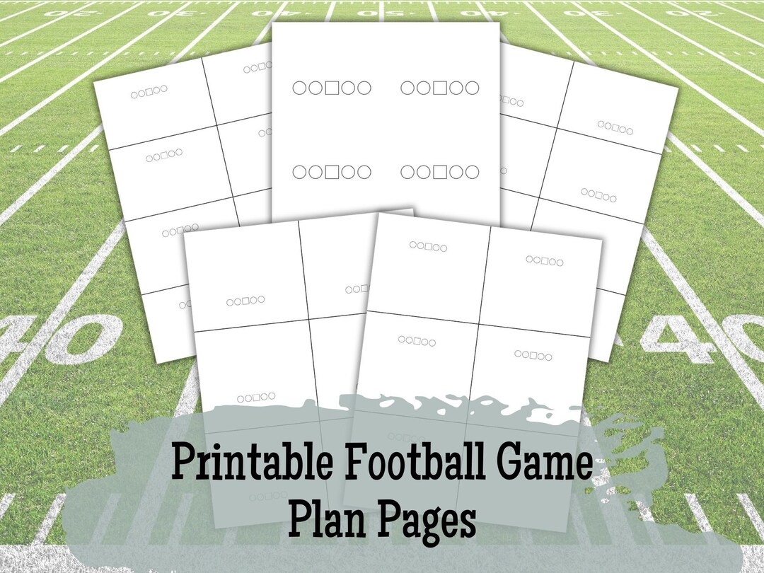 Football Printable Playbook for Game Plan Lineman Diagrams for Game ...
