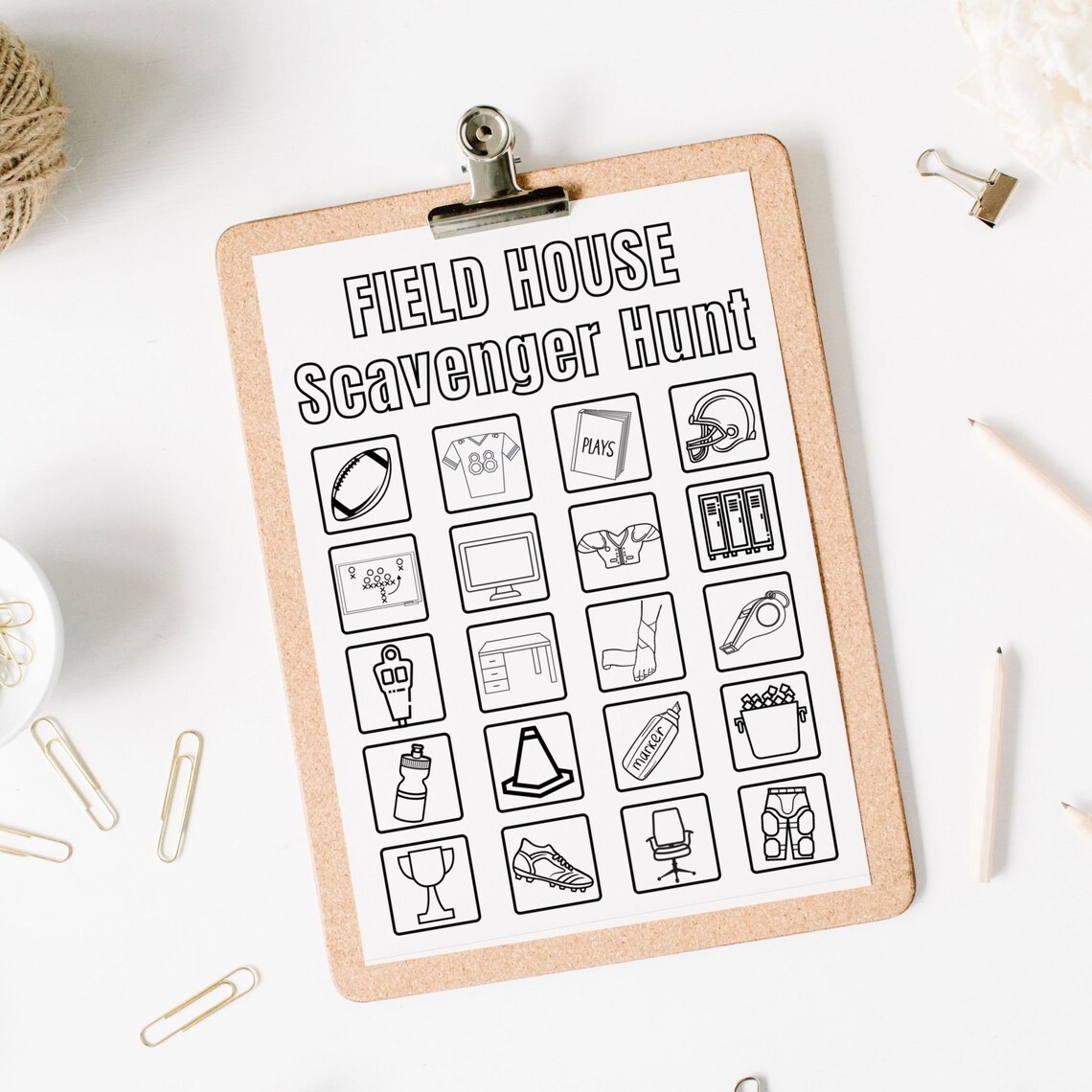 Football Scavenger Hunt Game Day PDF for Coachs Kid | Etsy