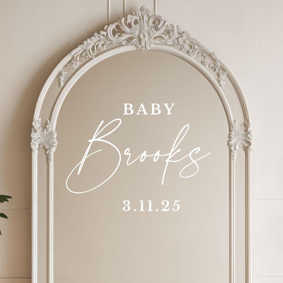 Custom Baby Shower Mirror Decal for Baby Sign Custom Baby Name & Due ...