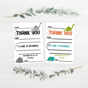 Kids PRINTABLE Thank You Cards Cute Thank You Notecards for Learning ...