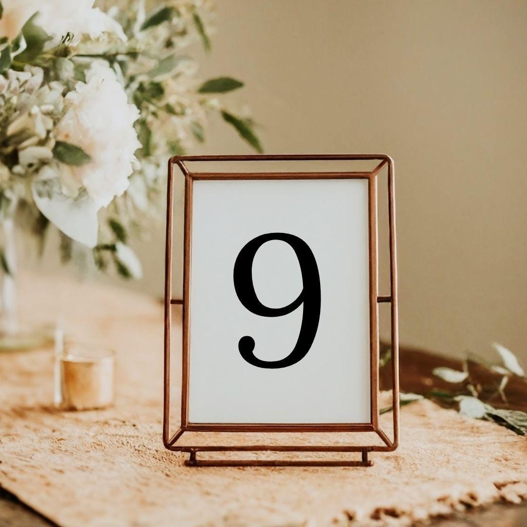 Wedding Table Number Decals With More Modern Font Bridal Shower Table ...