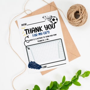 Soccer PRINTABLE Kids Thank You Cards for Toddler Birthday Digital ...