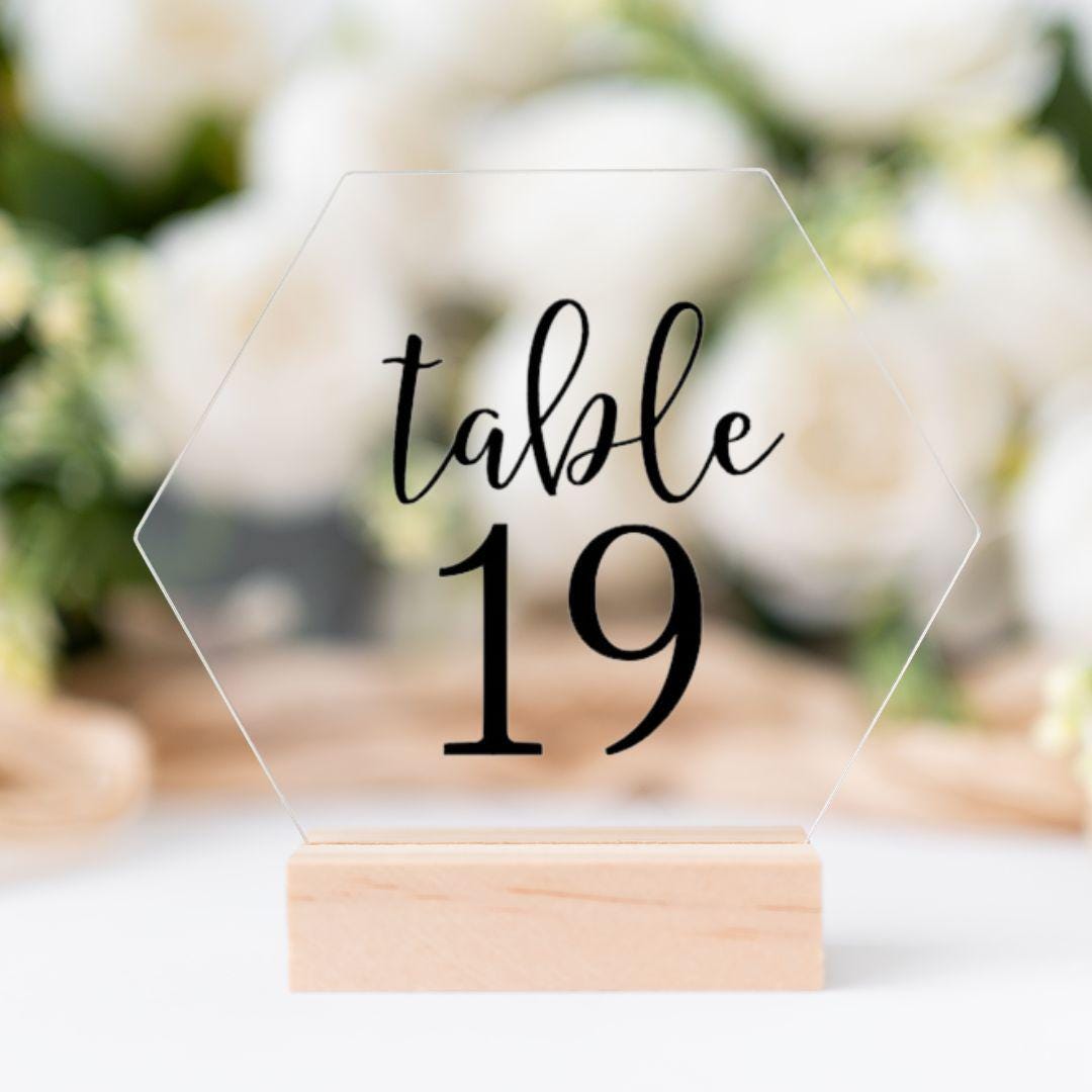 Wedding Table Number Decals for Acrylic Signs Number Stickers for ...