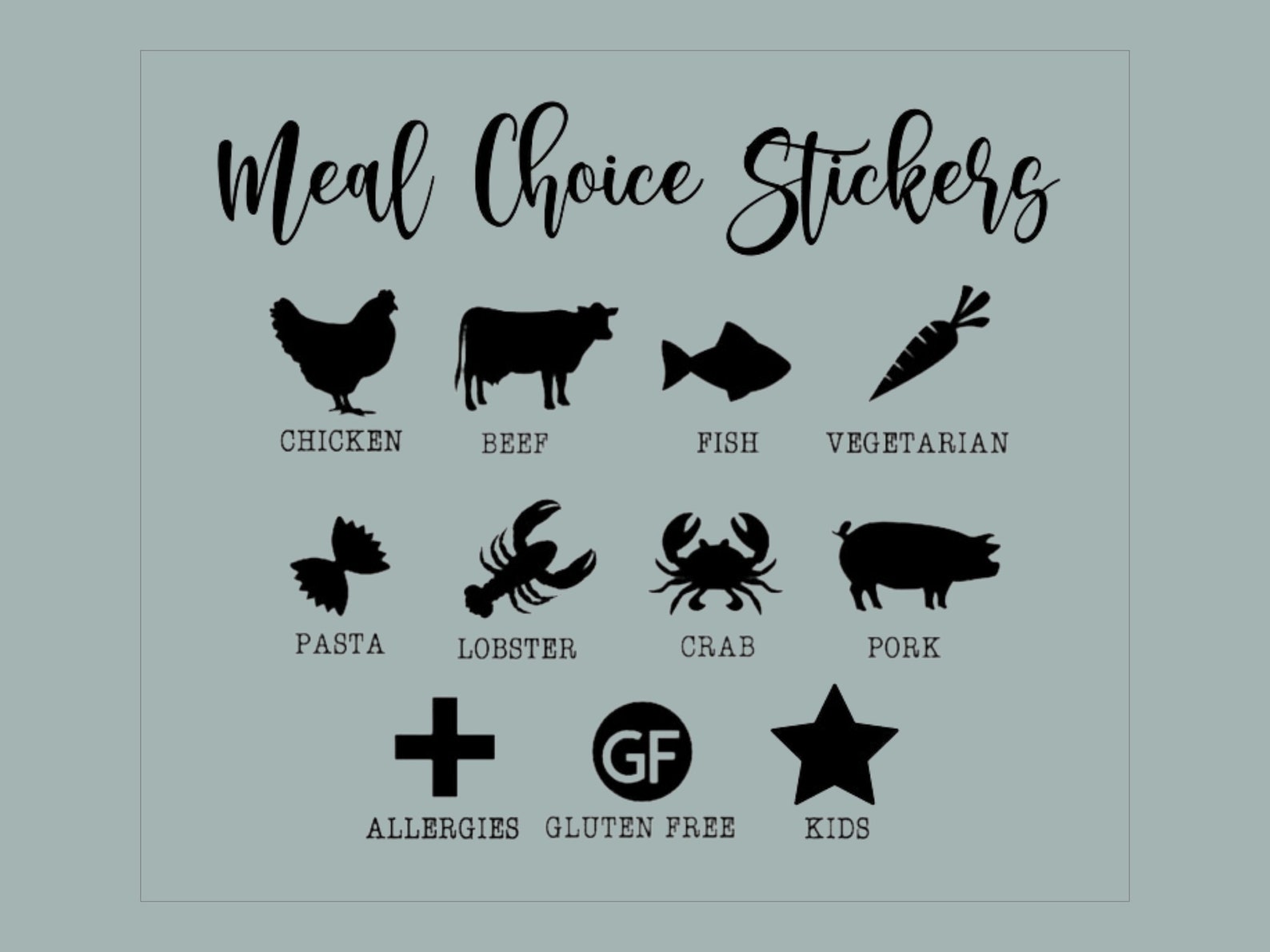 Meal Choice Stickers set of 100 Bulk Wedding Meal Stickers Place Card ...