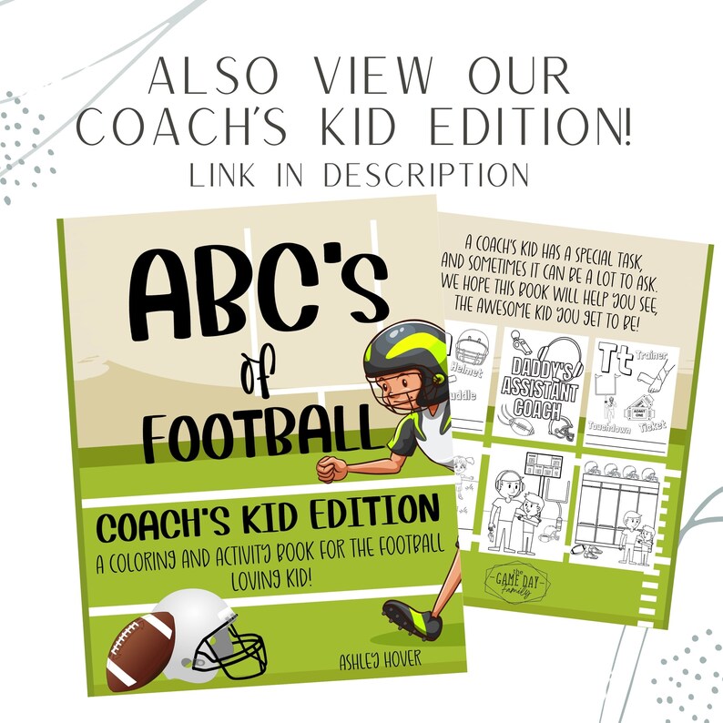Abcs Football Printable Coloring Book for Kids on Game Day | Etsy