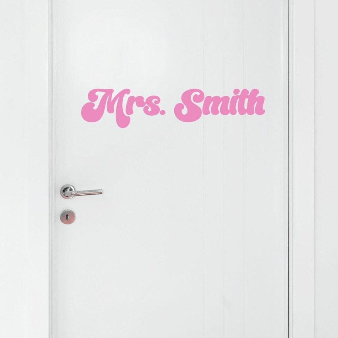 Retro Custom Teacher Name Sticker for Classroom Decor Elementary ...