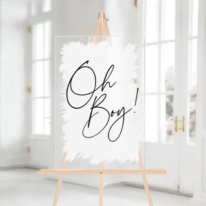 Oh Boy Vinyl Decal Baby Shower Decal for Baby Boy Photo Backdrop Custom ...