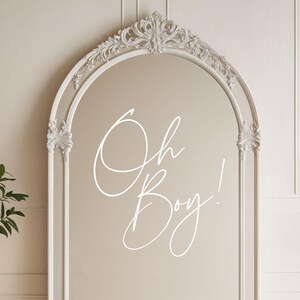 Oh Boy Vinyl Decal Baby Shower Decal for Baby Boy Photo Backdrop Custom ...