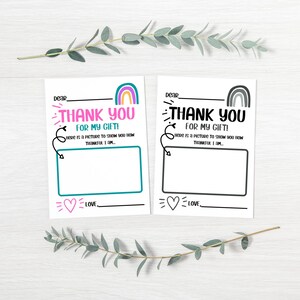 PRINTABLE Kids Thank You Cards Cute Toddler Thank You Notecards for ...