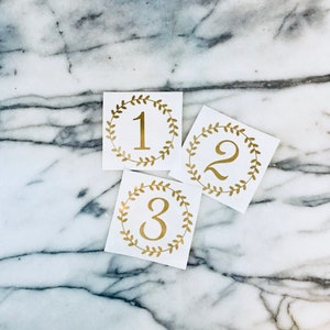 Wedding Table Number Vinyl Decals Wedding Table Numbers Table Numbers ...