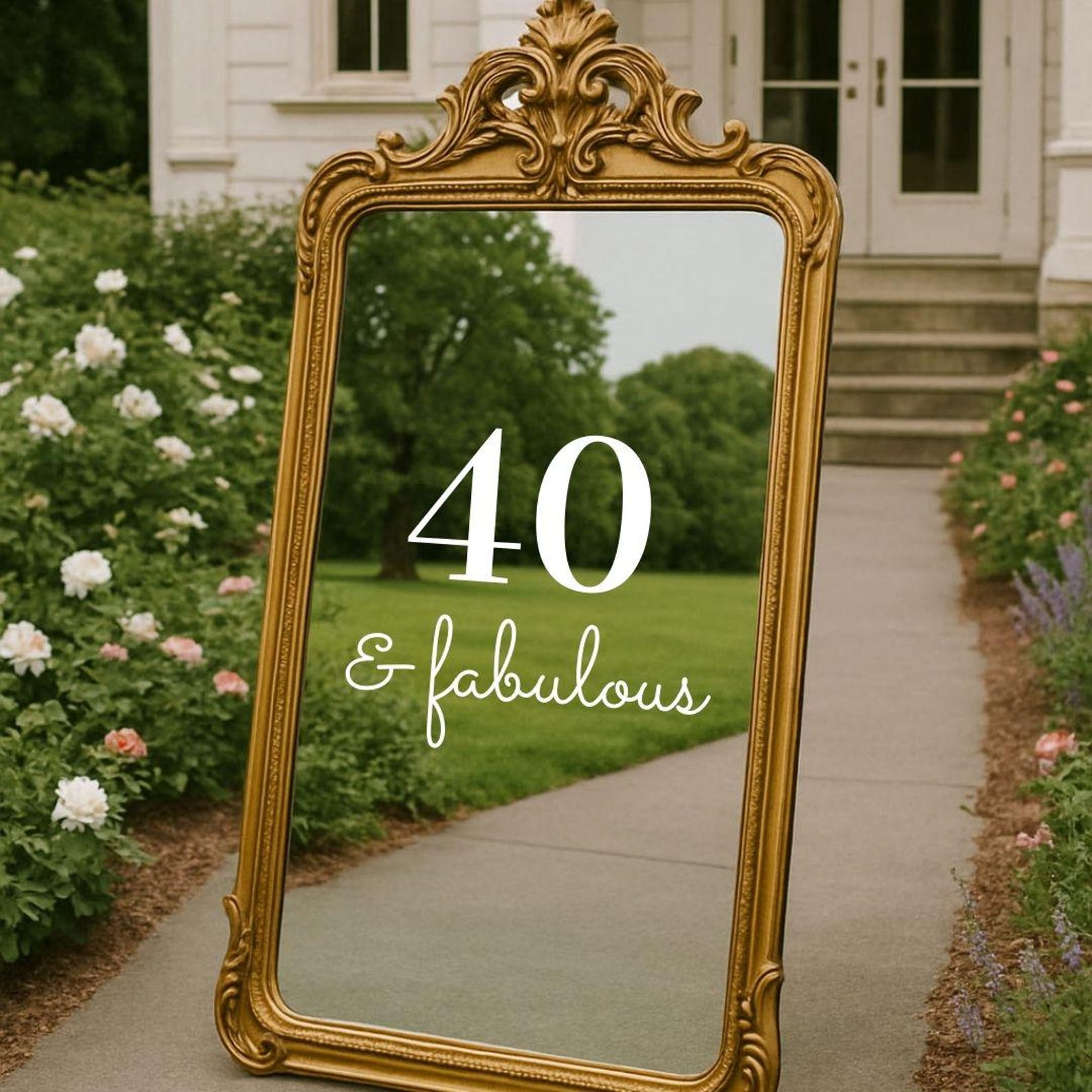 Forty and Fabulous Decal for 40th Birthday Sign Vinyl Decal Forty ...
