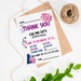 Cheerleader PRINTABLE Kids Thank You Cards for Toddler - Etsy