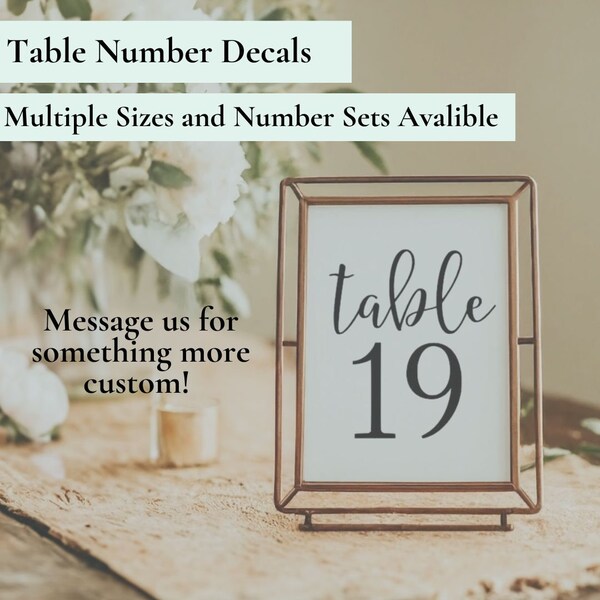 Formal Table Number - Etsy