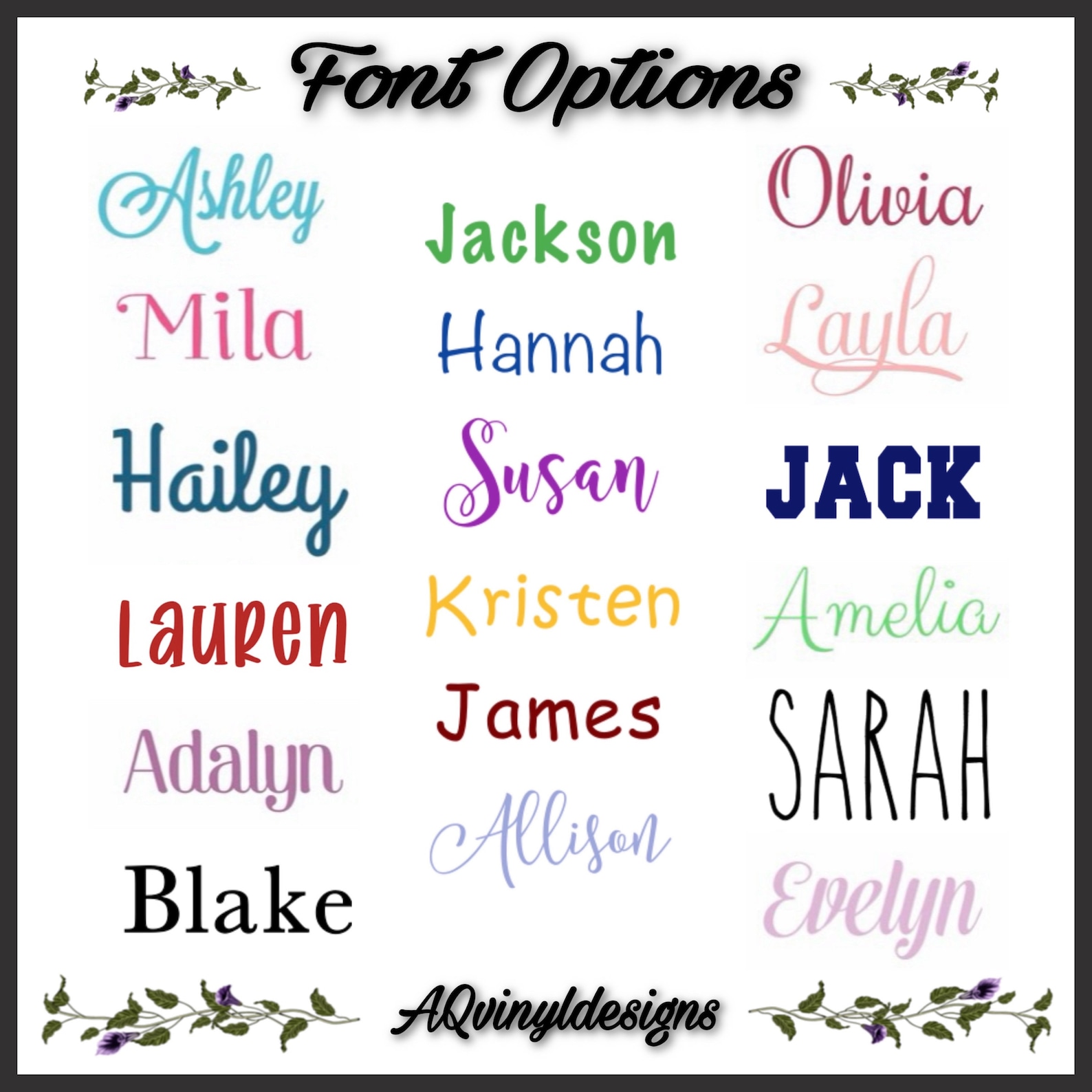 Cursive font names in word - woodquest