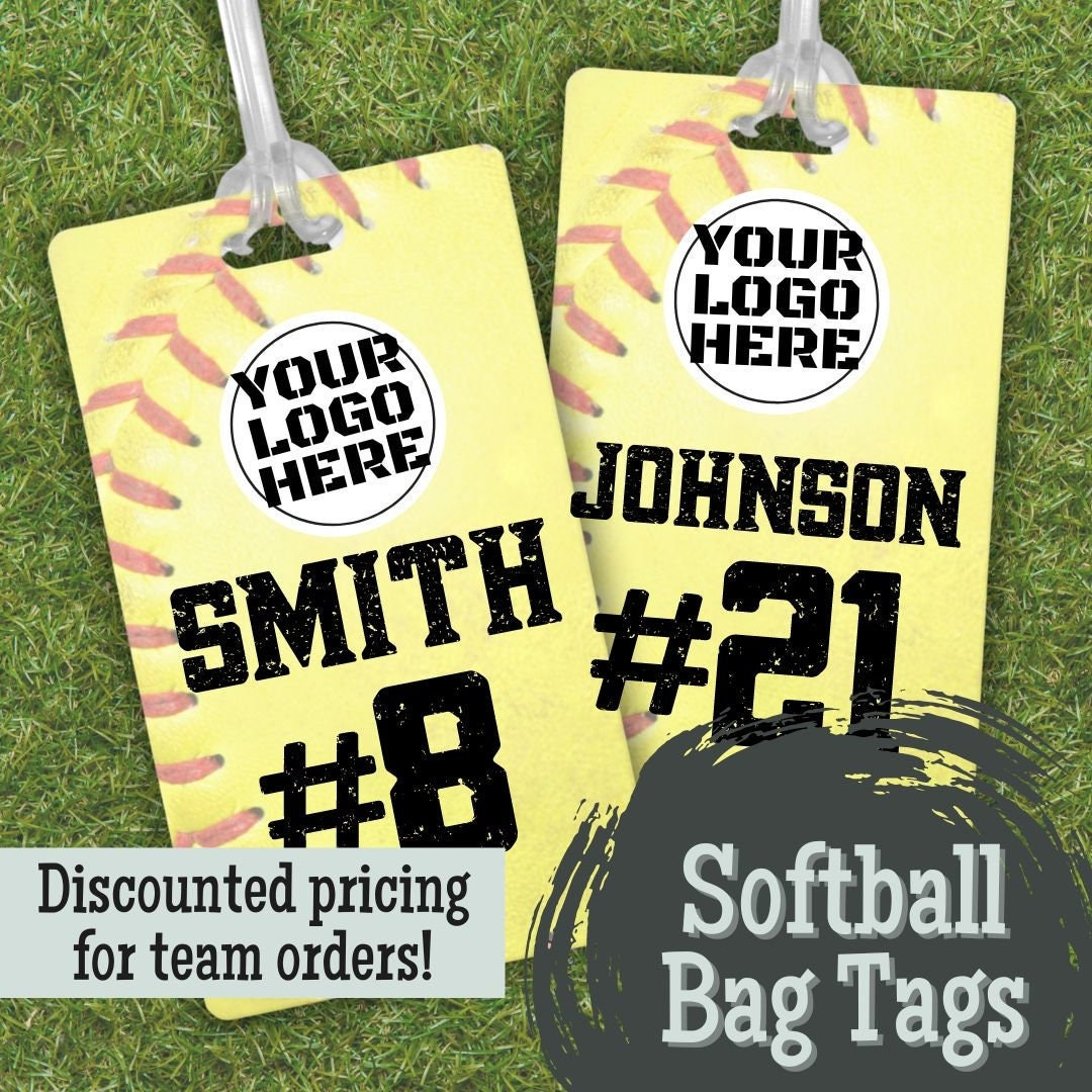 Custom Softball Bag Tag With Team Logo Travel Ball Bag Tag Labels for ...