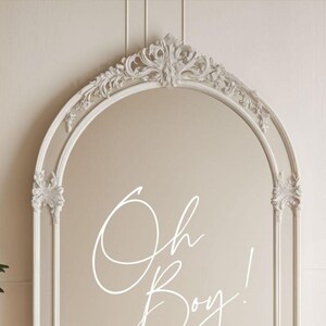 Oh Boy Vinyl Decal Baby Shower Decal for Baby Boy Photo Backdrop Custom ...