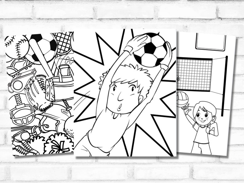 Printable Sports Coloring Pages for Kids 200 Pages Digital - Etsy