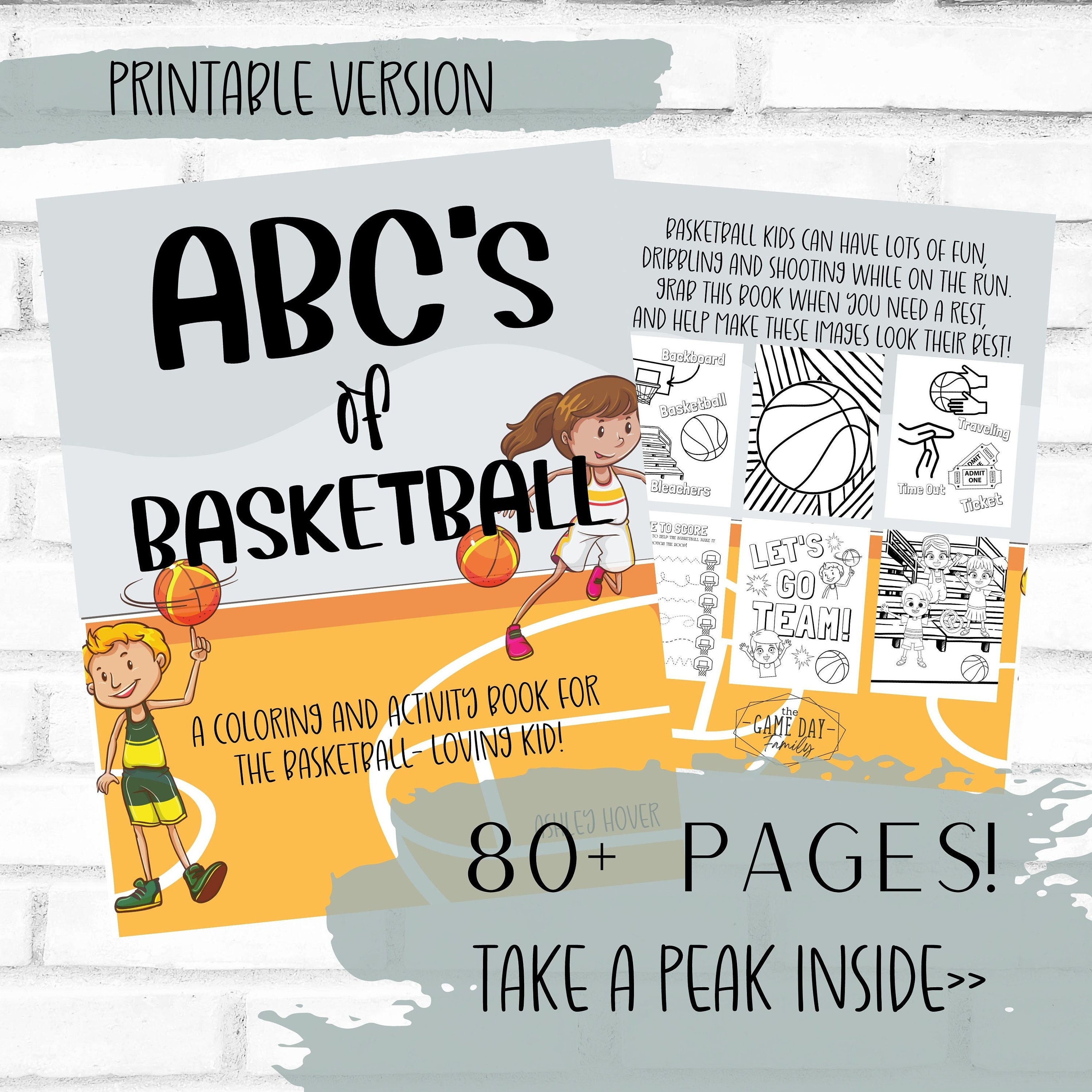 Abcs of Basketball Printable Coloring Book for Kids Alphabet | Etsy