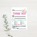 Unicorn PRINTABLE Thank You Cards for Kids Fill in the Blank - Etsy