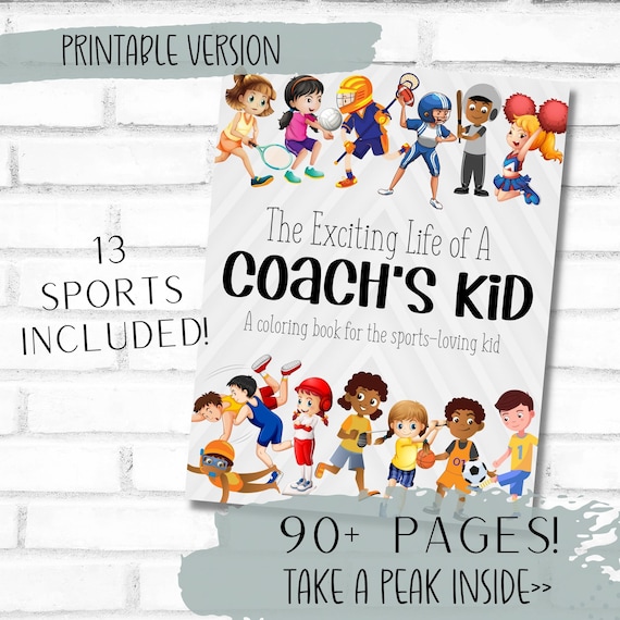 Sports Printable Coloring Pages for Coaches' Kids Instant | Etsy