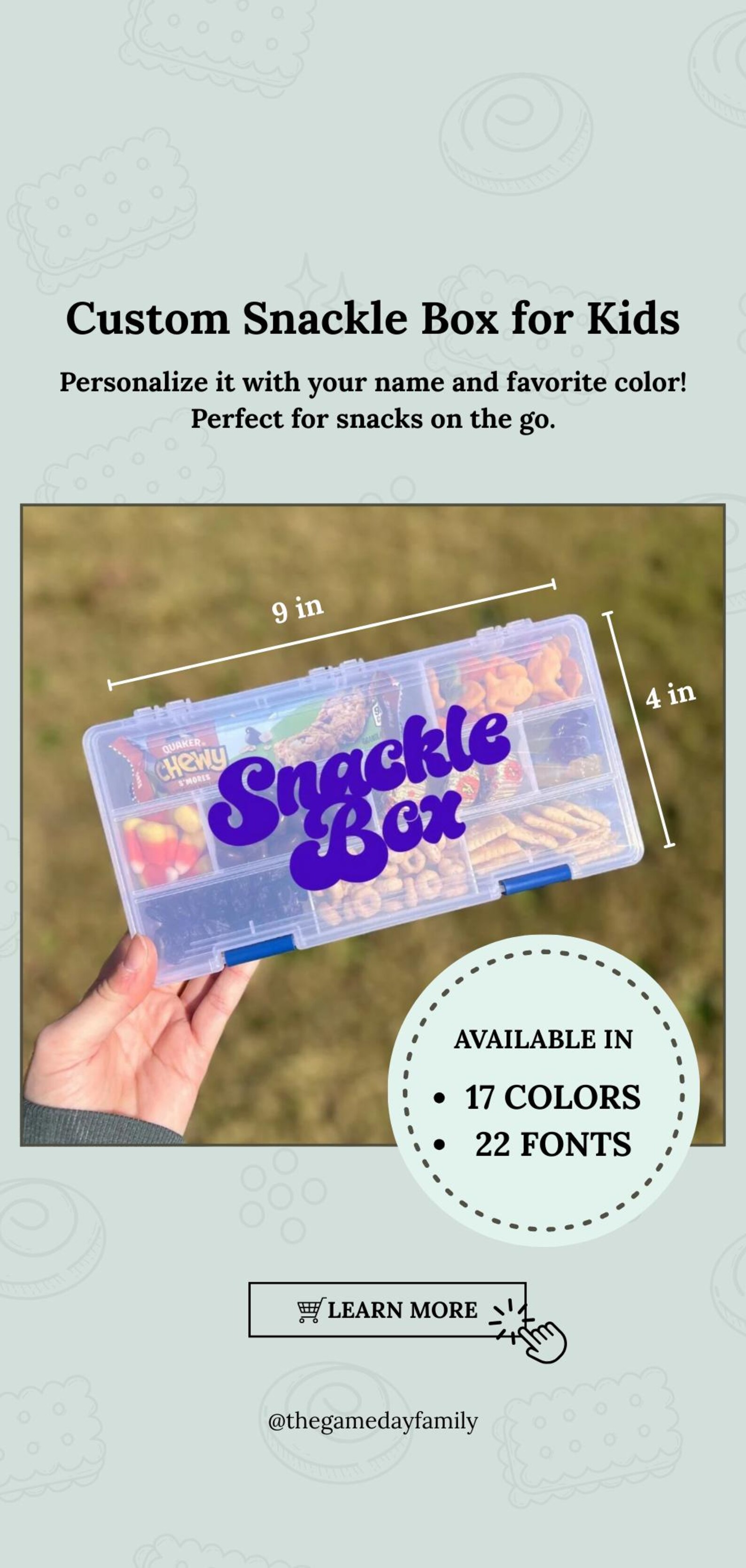Retro Snackle Box for Travel Snack Box for Kids Gift Charcuterie on the ...