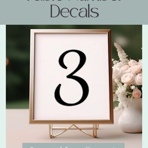 Minimalist Custom Number Vinyl Decal Set for Wedding or Large Event ...