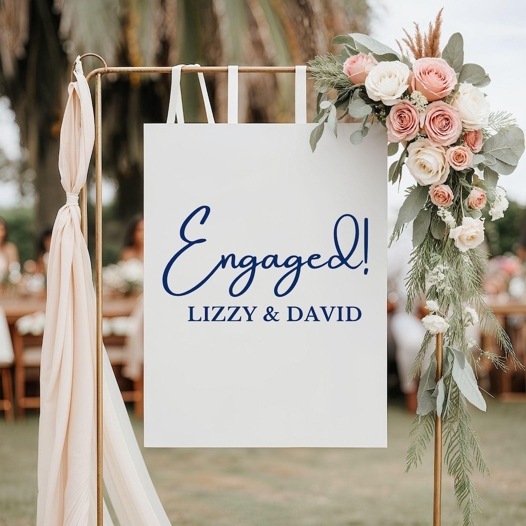 Custom Engagement Decal for Arch Sign Engagement Welcome Sign With ...