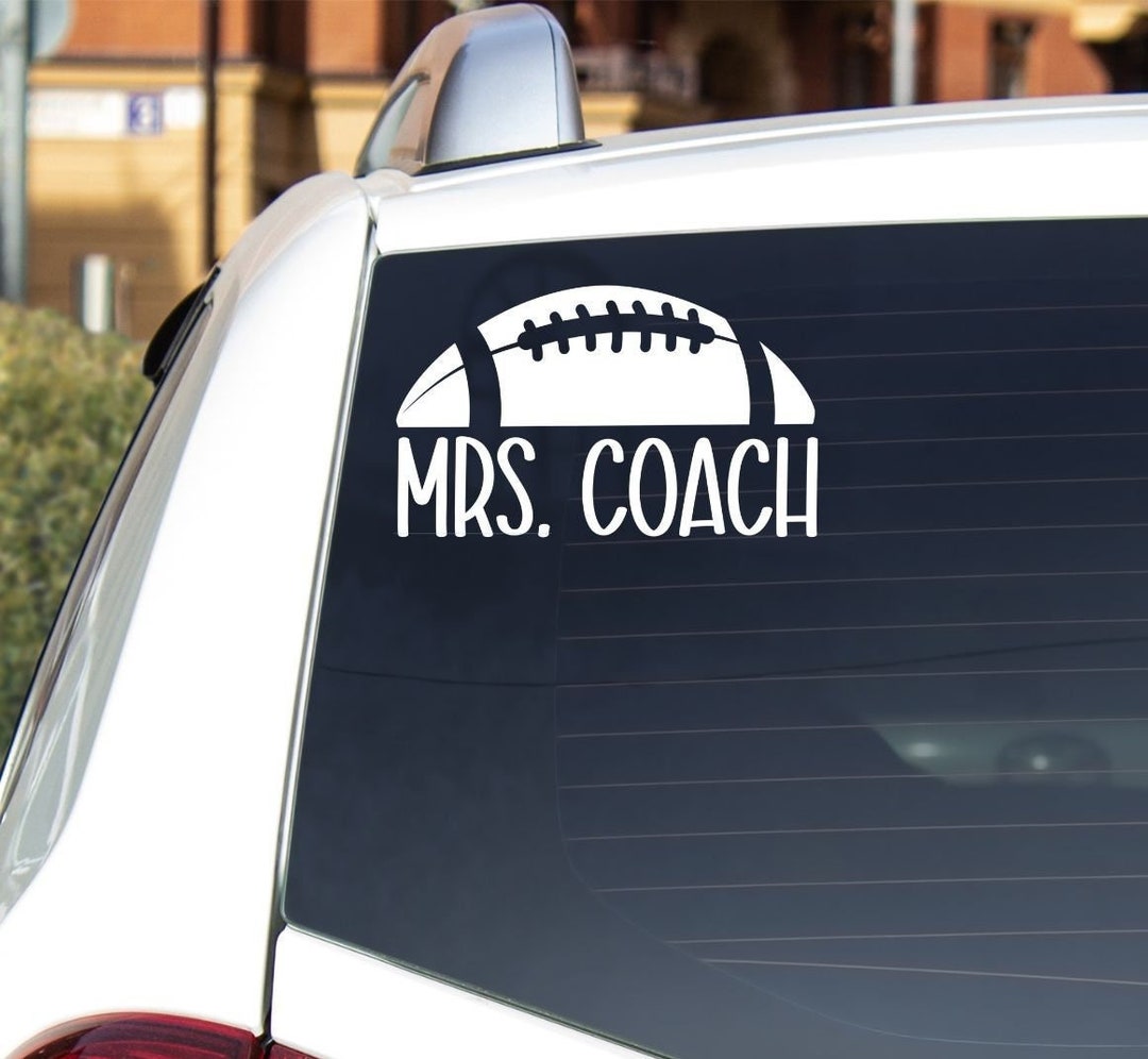 Football Mrs. Coach Vinyl Decal for Coaches Wife Car Decal, Coaches ...