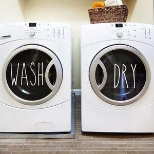 Wash Dry Vinyl Decals for Modern Farmhouse Laundry Décor Washer Dryer ...