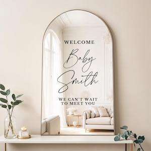 Custom Baby Welcome Decal for Baby Shower Mirror Decal Welcome Baby ...