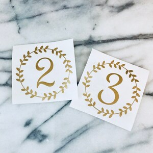 Wedding Table Number Vinyl Decals Wedding Table Numbers Table Numbers ...
