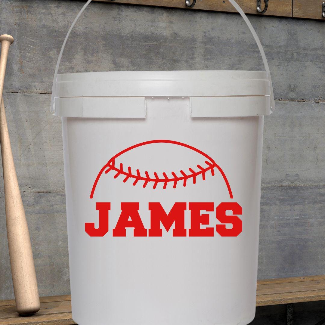 Baseball Name Decal for Baseball Bucket Team Gift Idea for Custom ...