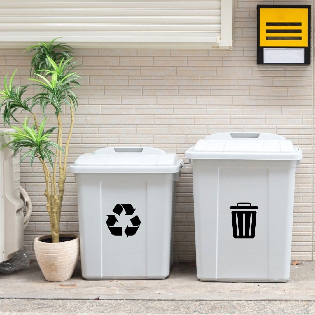 Recycle & Trash Decal Set Recycle Trash Symbol Vinyl Decal for Trash ...