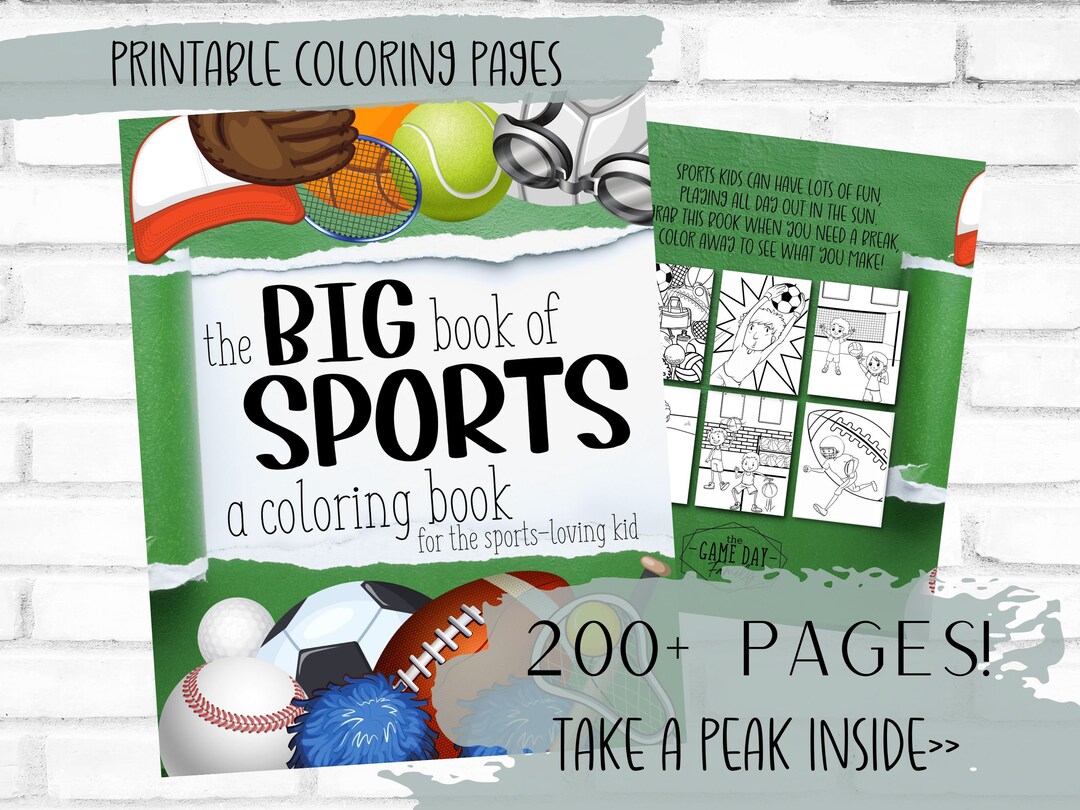 Printable Sports Coloring Pages for Kids 200 Pages Digital Download ...