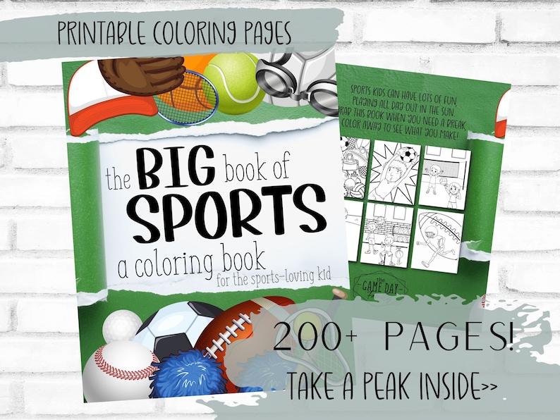 Printable Sports Coloring Pages for Kids 200 Pages Digital - Etsy