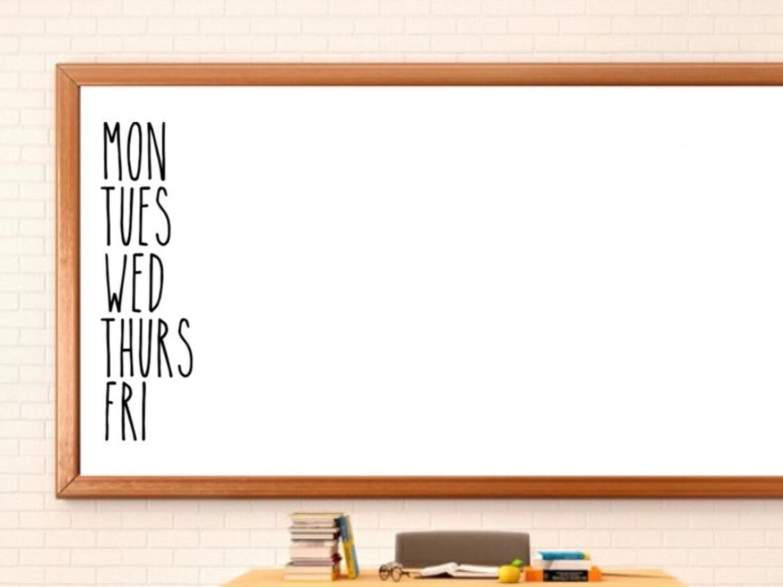Rae Dunn Inspired Classroom Days of the Week Vinyl Decals - Etsy