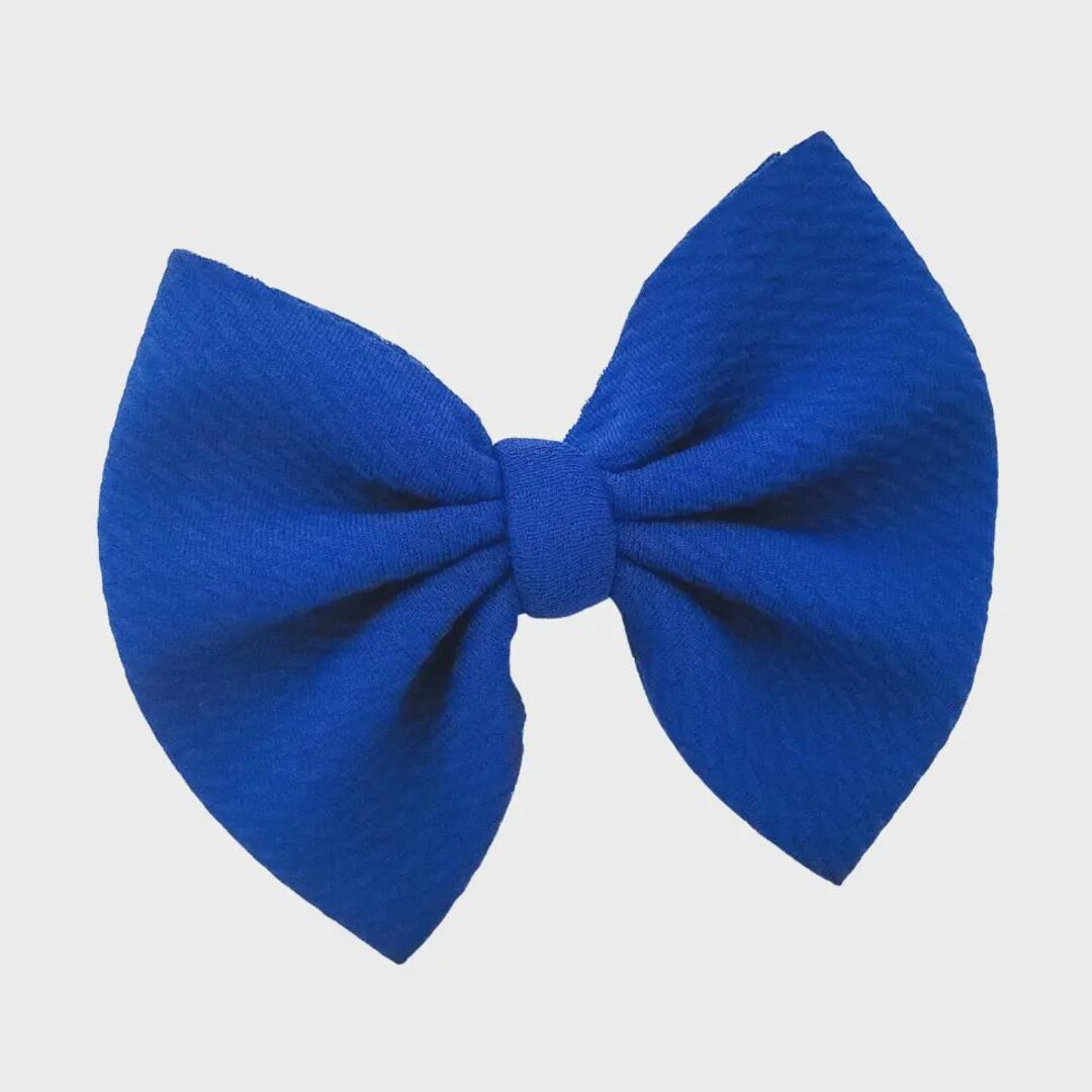 Royal Blue Fabric Hair Bow | Bullet Hair Bow | Big Hair Bow | Hair Clip ...