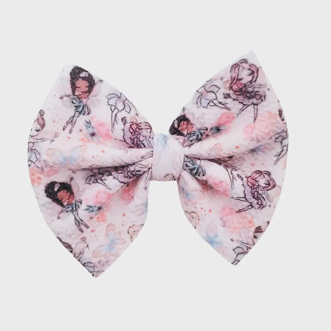 Twinkling Fairies Fabric Hair Bow | Bullet Hair Bow | Big Hair Bow ...