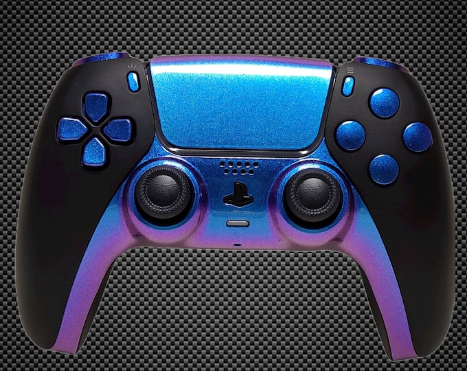 Black Chameleon Blue Themed PS5 Custom Dualsense Controller - Etsy