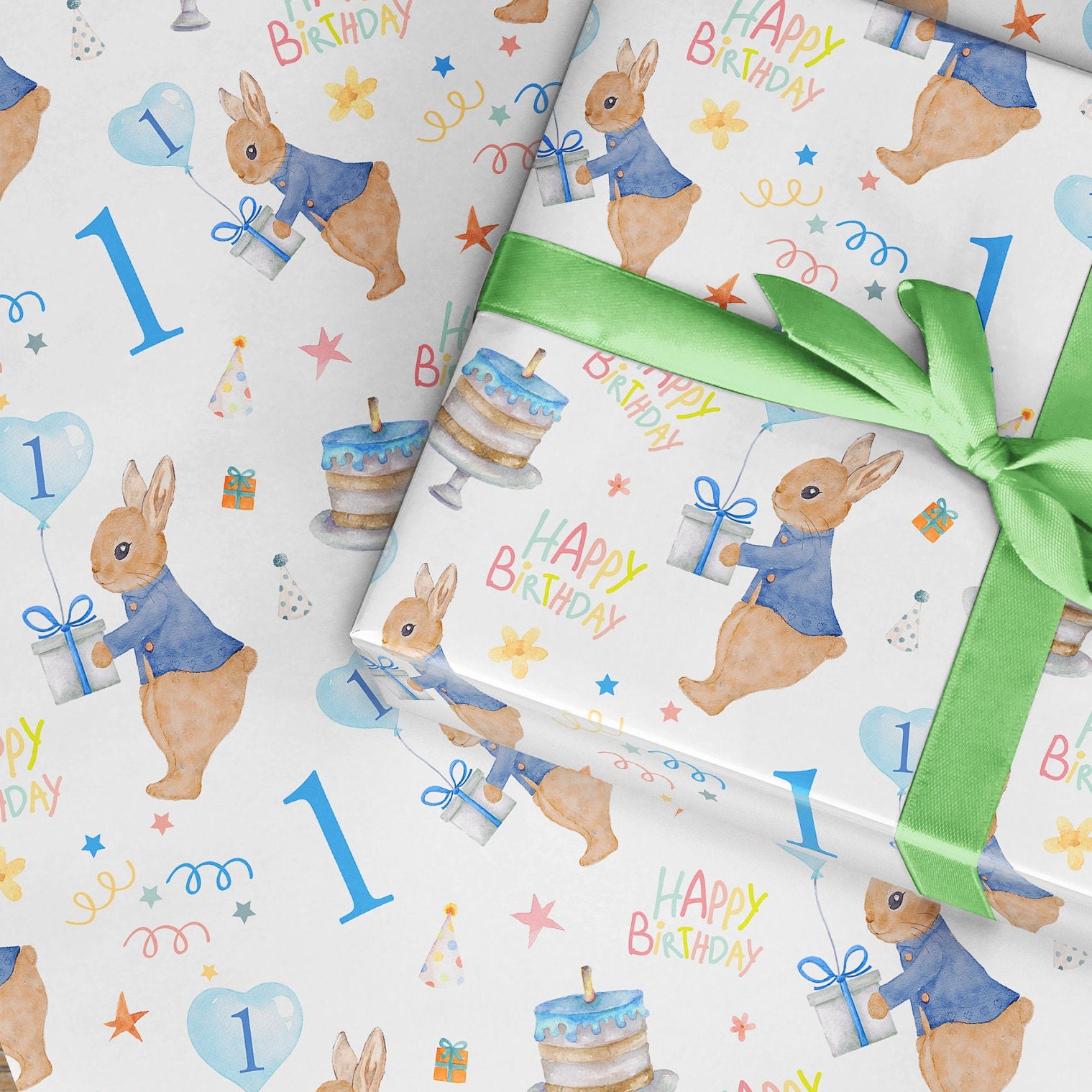 1st Birthday Wrapping Paper Roll by the Meter Roll Kids - Etsy