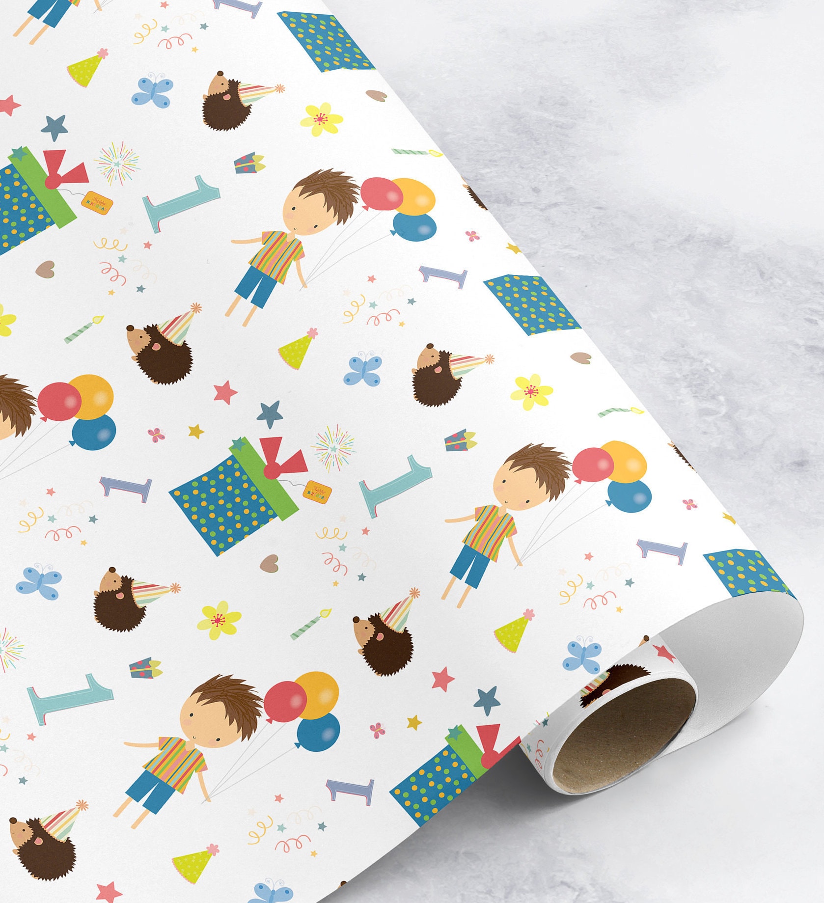 Kids Wrapping Paper Roll First 1st Birthday Boy for Boys 1st - Etsy