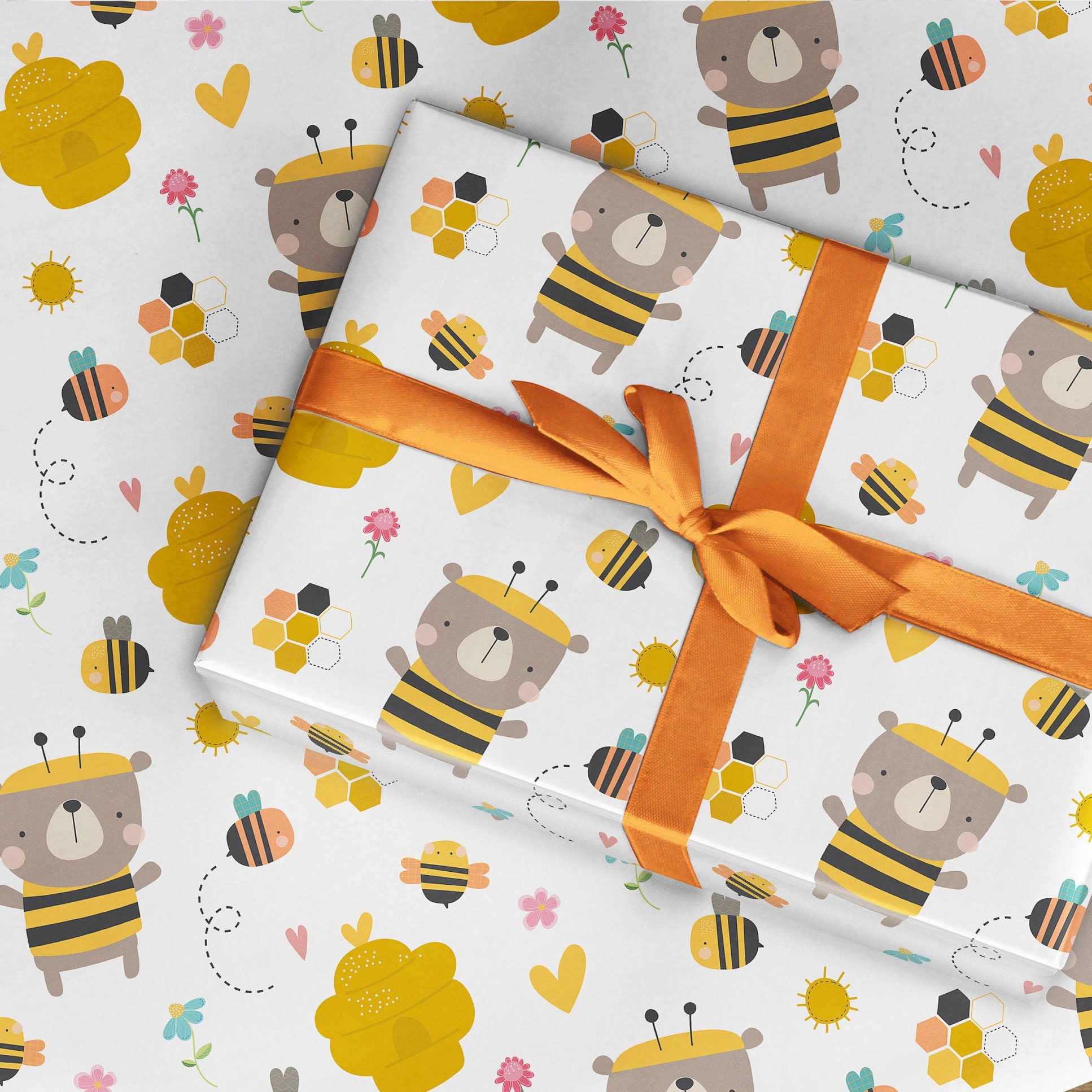 Honey Bee Wrapping Paper Roll Bee Wrapping Paper Honey Gift - Etsy