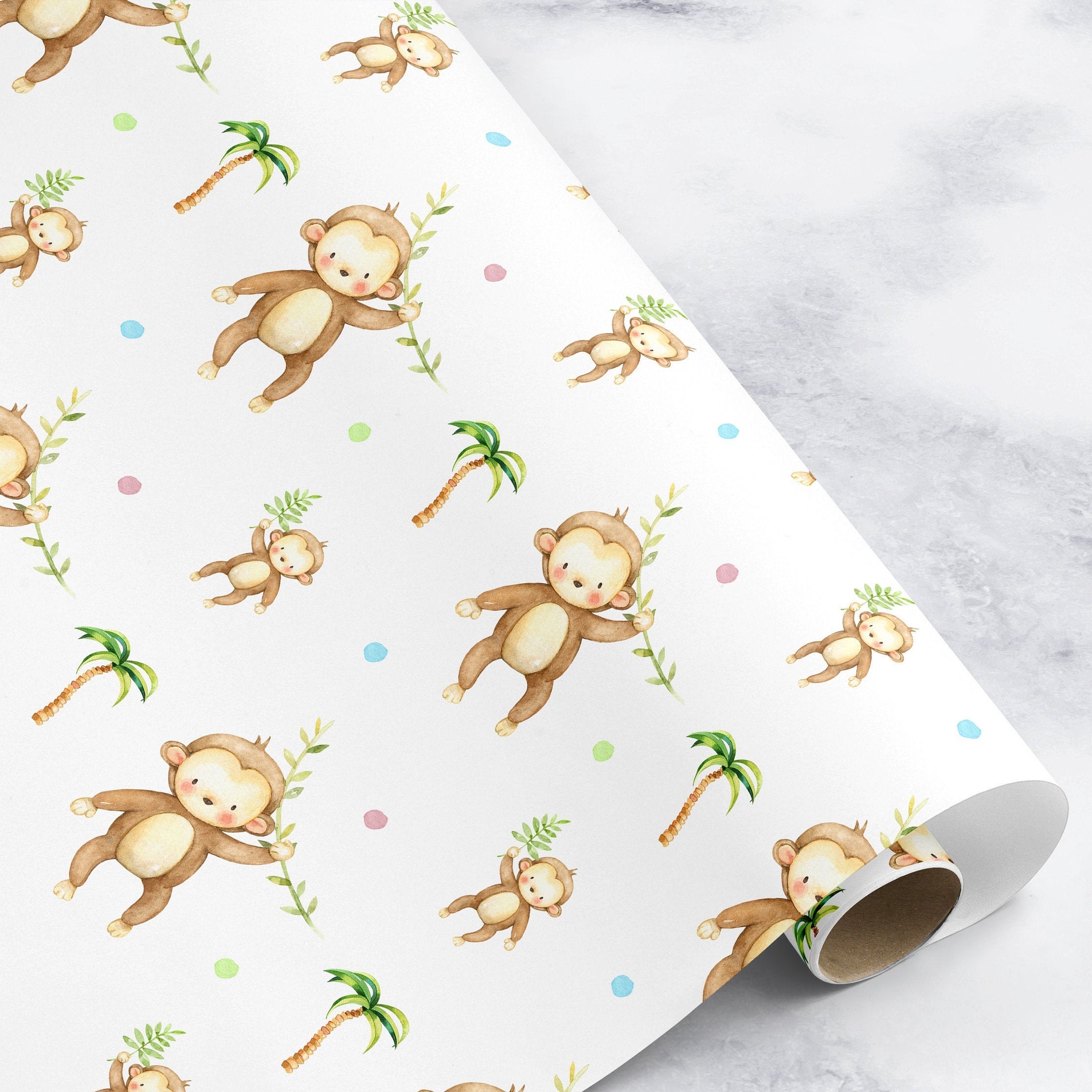 Wrapping paper Monkey Cheeky monkey gift wrap paper | Etsy