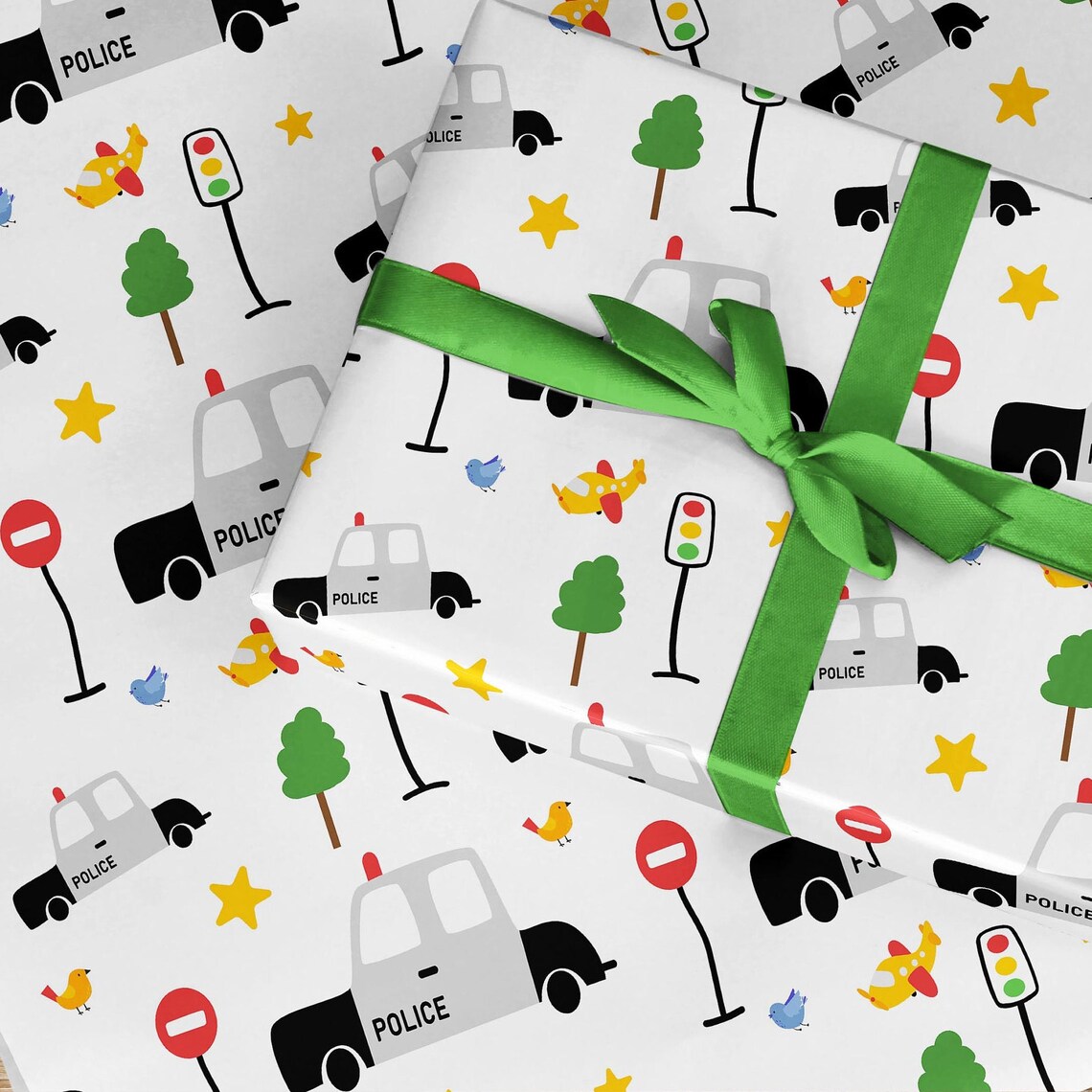 Police Wrapping Paper Roll Cute Birthday Paper 999 Rescue - Etsy