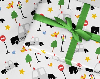 Police Car Wrapping Paper - Etsy