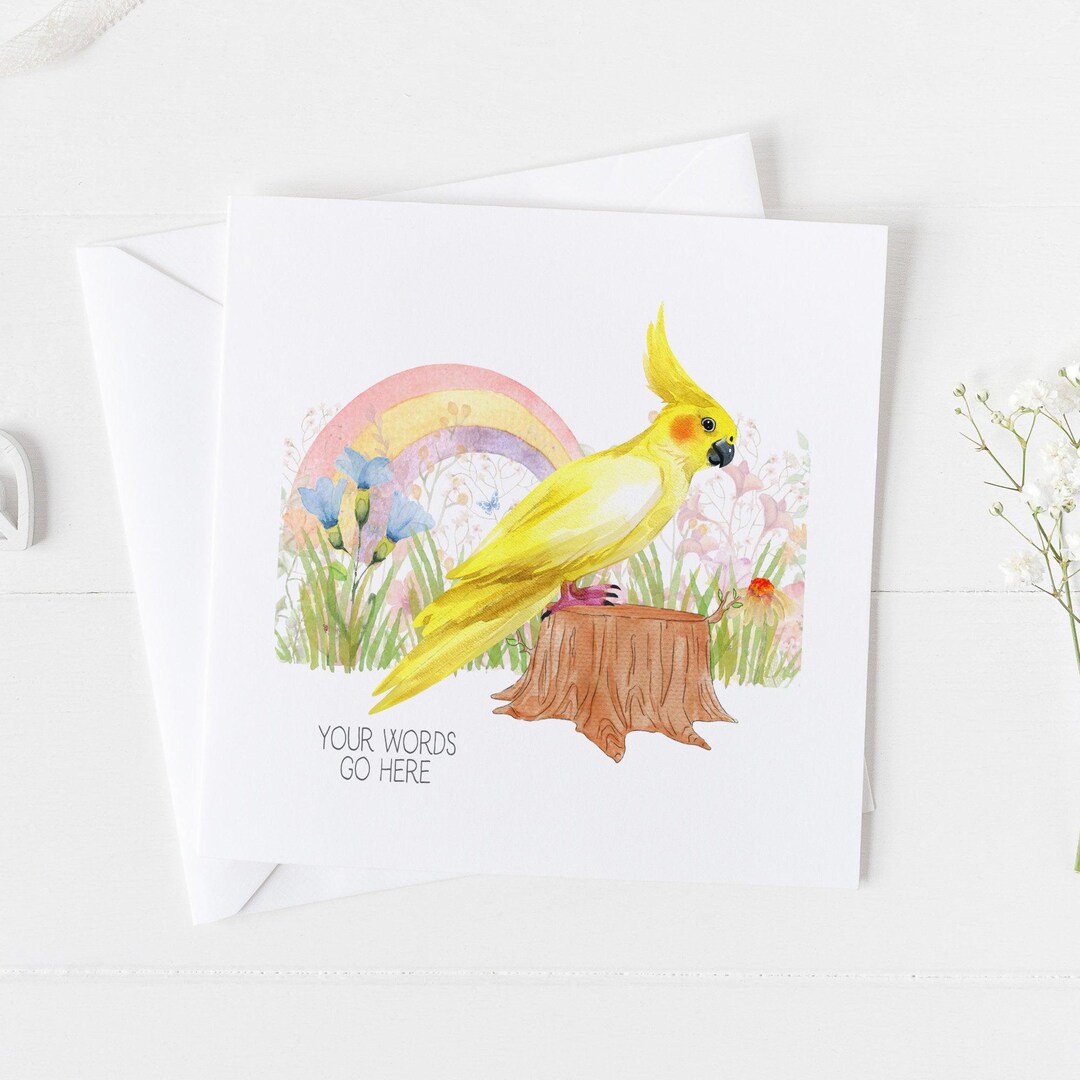 Cockatiel Memorial Card: Watercolor Pet Loss Gift - Etsy